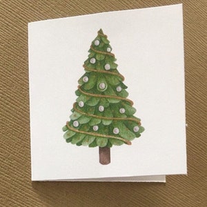 Christmas Tree Thank You Cards, Watercolor Thank You Cards, Holiday ...