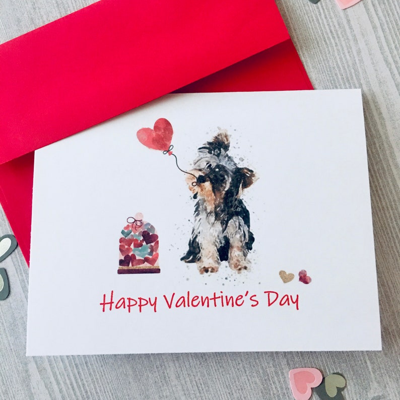Yorkie Valentine Card, Personalized Valentine Card, Choose Your Breed ...
