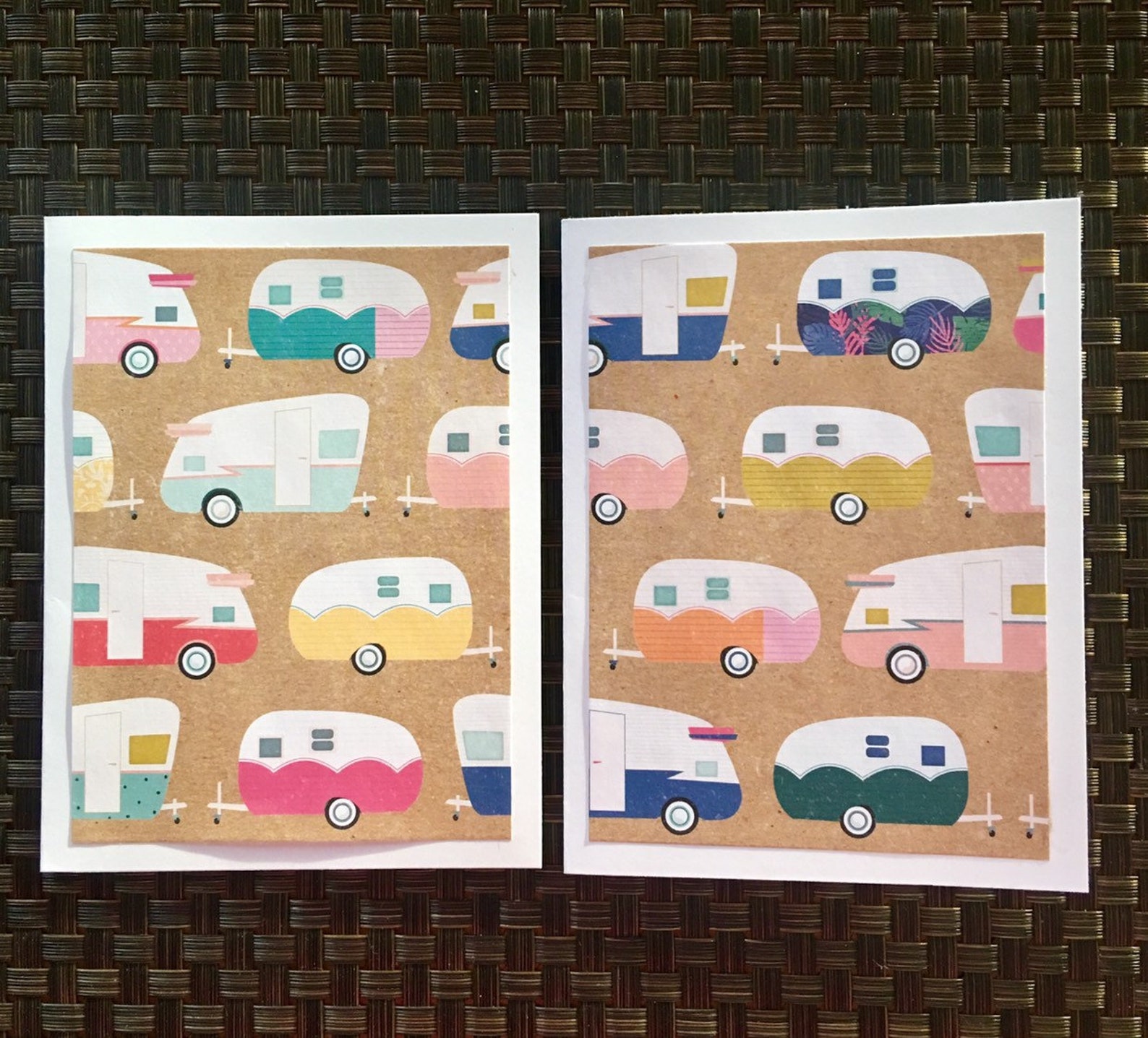 6ct Retro Campers Card Set Camper Cards Blank Cards Camping | Etsy
