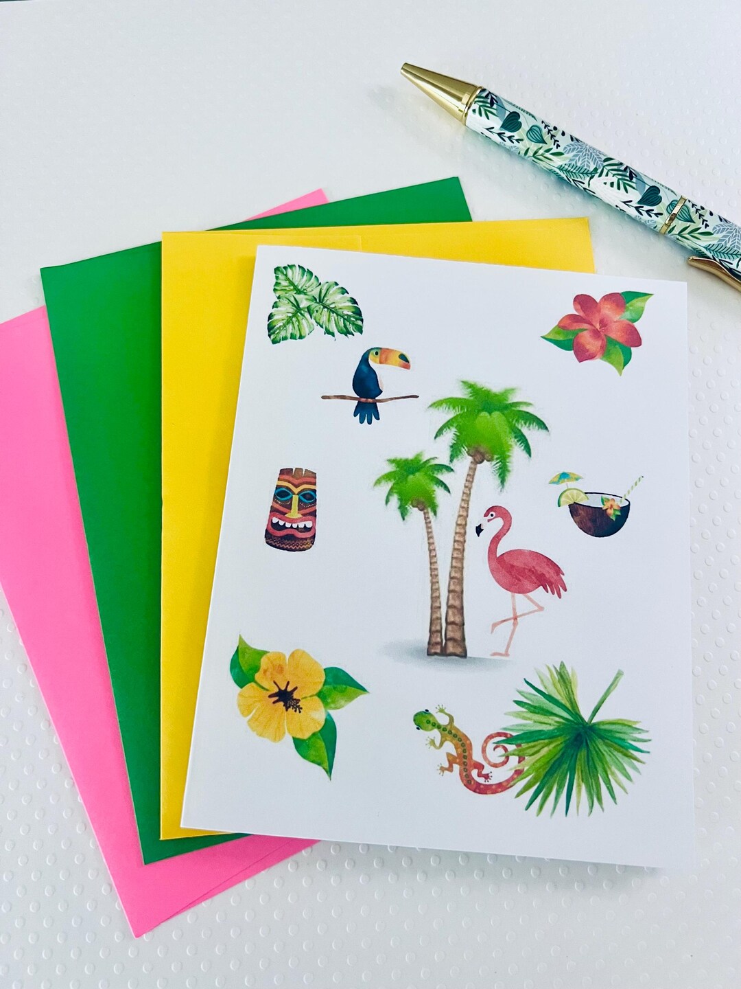 Tropical Note Cards, Watercolor Print Cards, Tropical Note Card Set ...