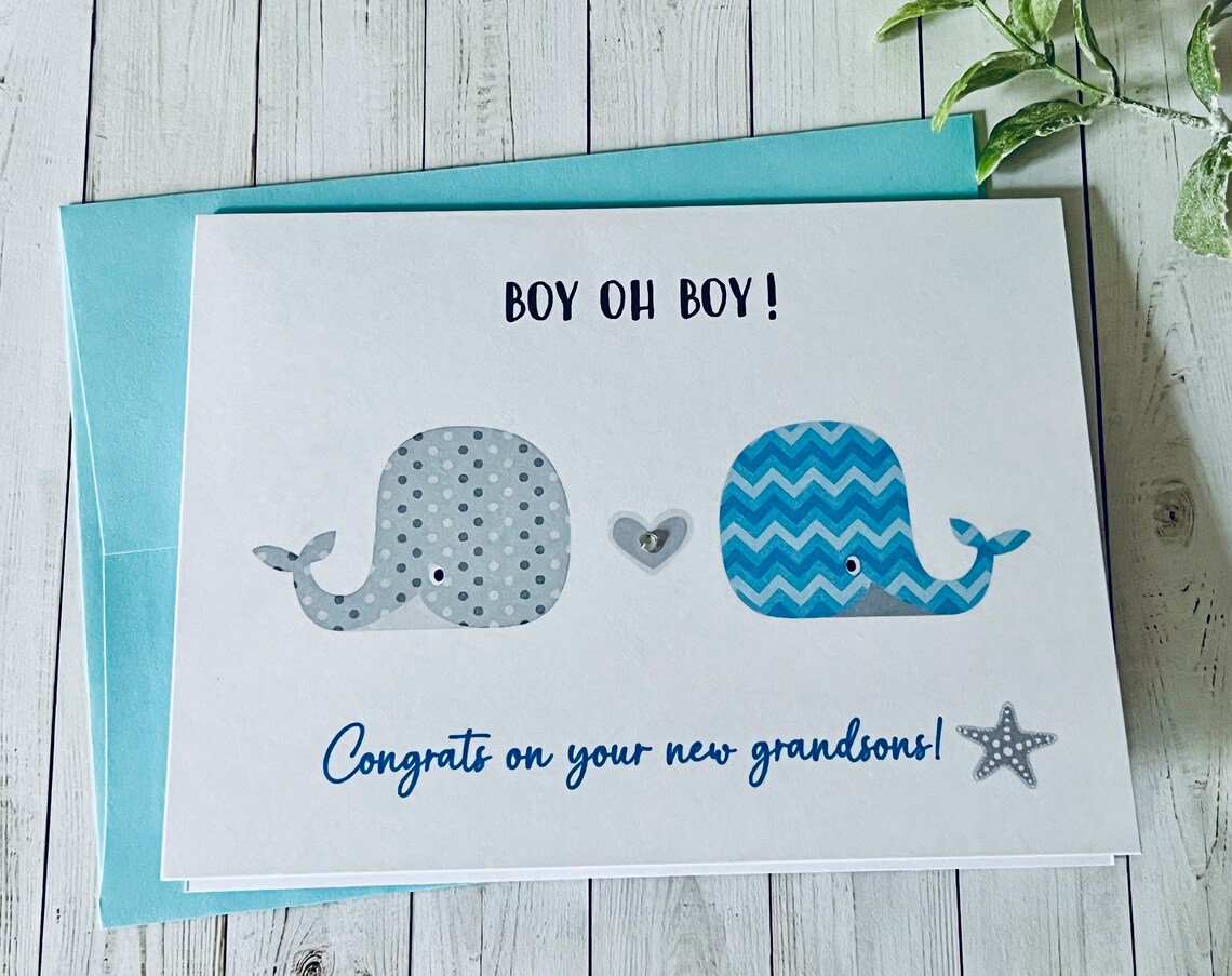 New Baby Congratulations Card for Grandson, Baby Congrats Baby Card ...