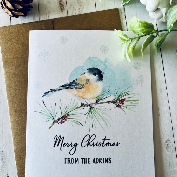 Bird Christmas Card - Etsy