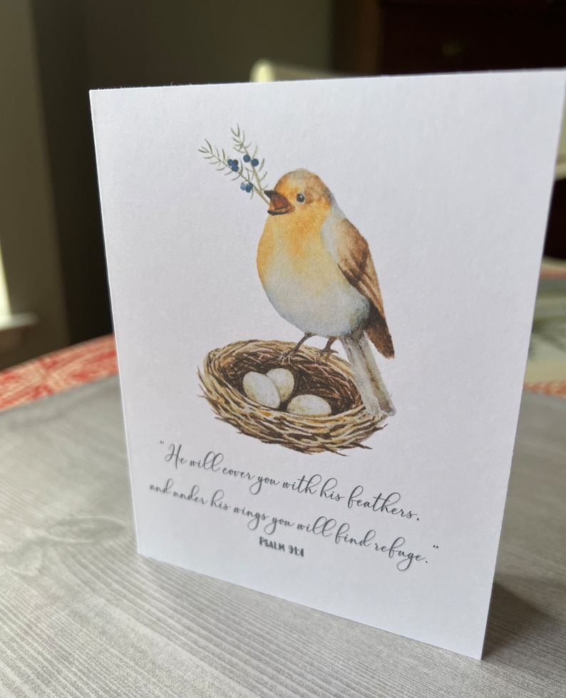 8 Ct Scripture Card Set With Birds, Watercolor Cards, Set 1, Thinking ...