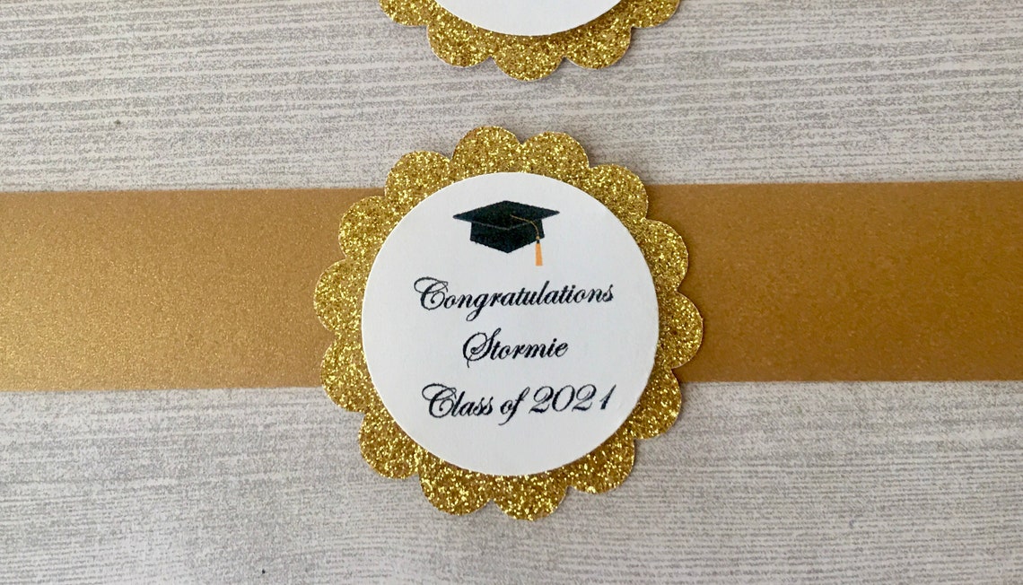 12 Graduation Napkin Rings, Graduation Cupcake Toppers, Customizable ...