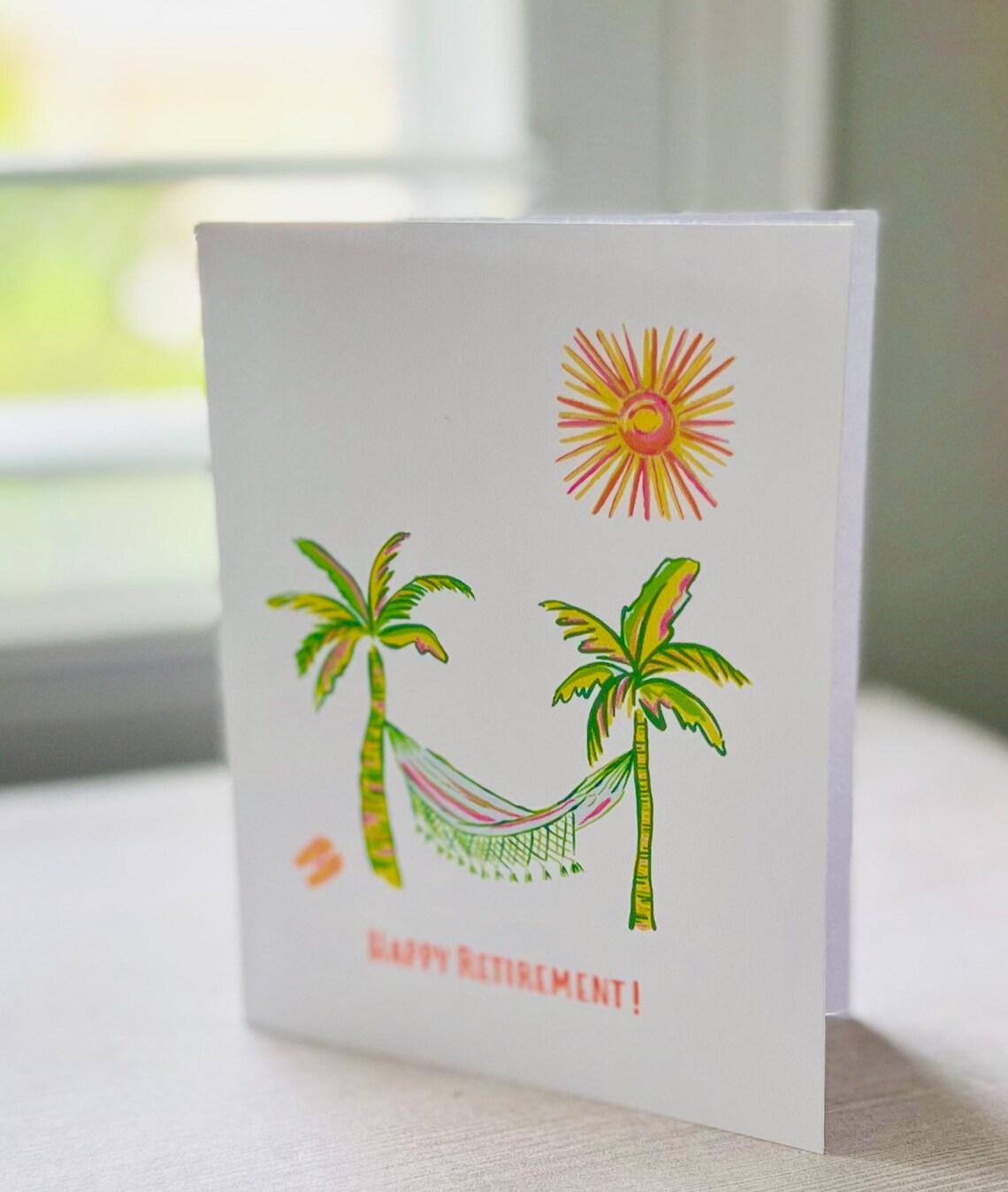Tropical Retirement Card, Watercolor Card, Beach Retirement Card ...