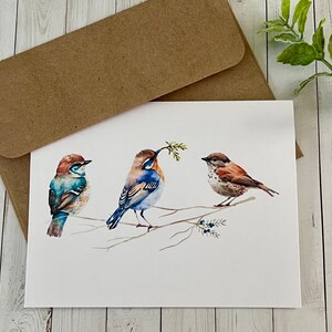 Watercolor Birds Cards Note Cards, Bird Cards, Watercolor Note Cards ...