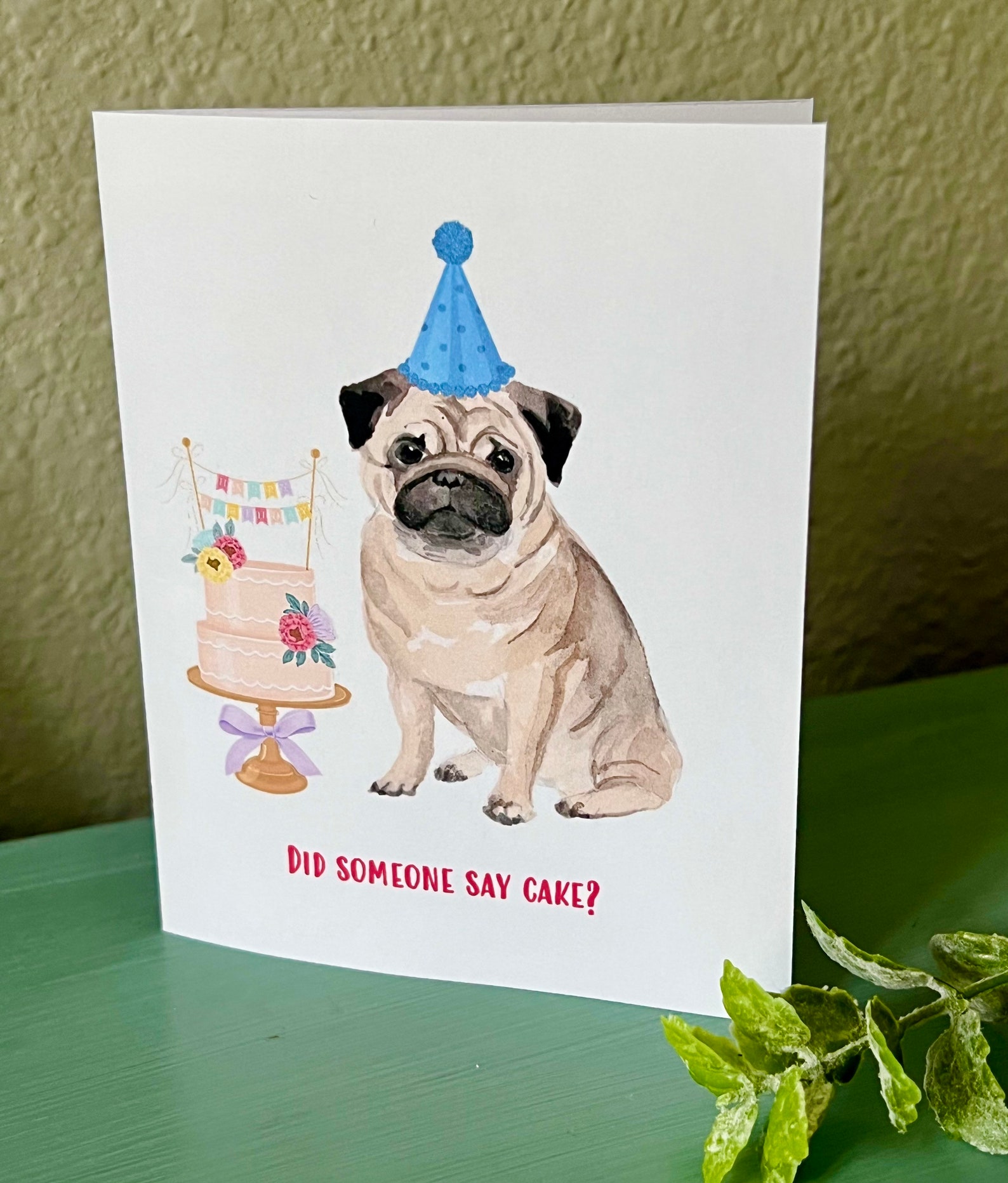 Pug Birthday Card PERSONALIZED Cards Dog Birthday Card - Etsy