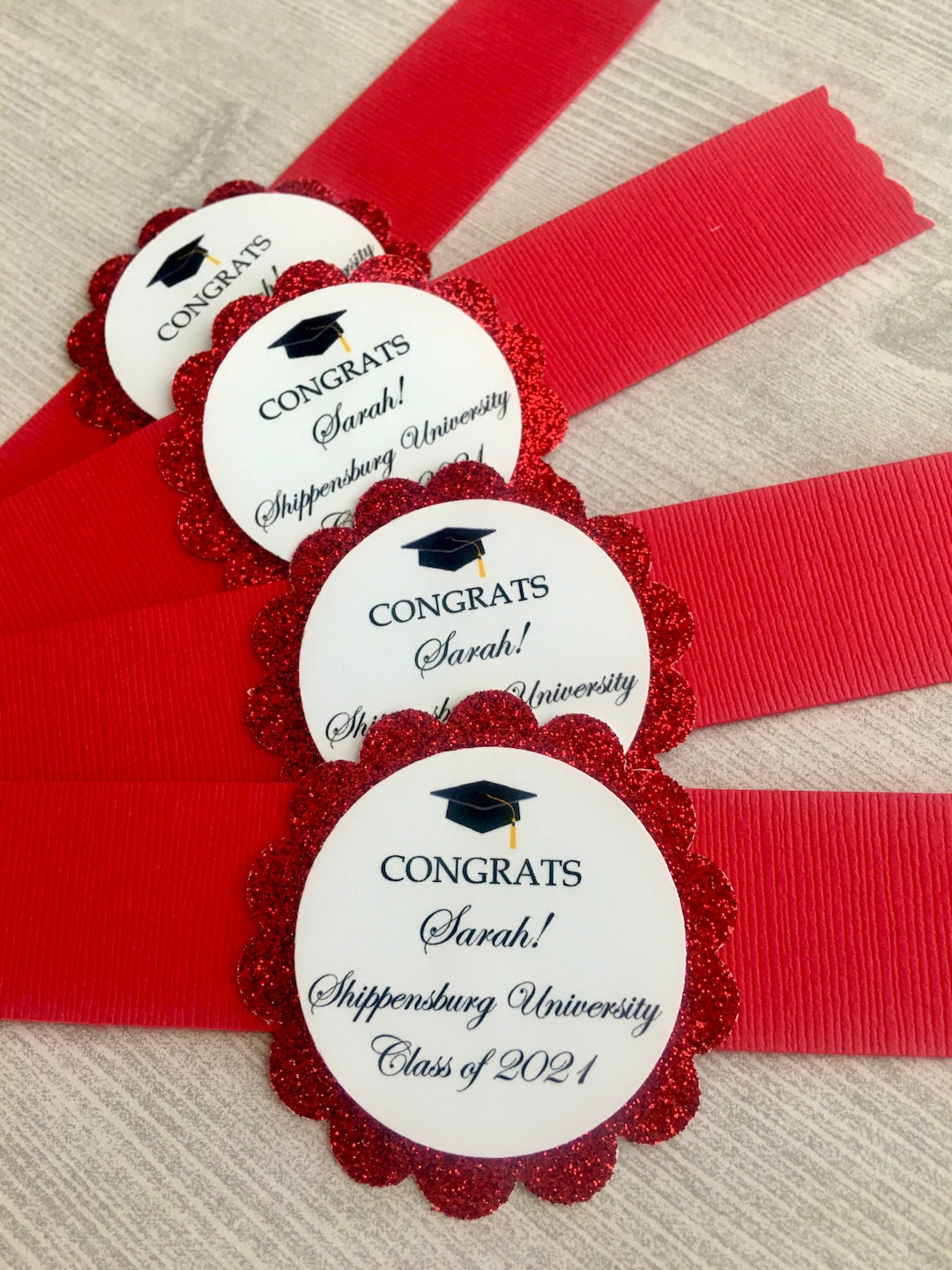 12 Graduation Napkin Rings, Red Napkin Rings, Graduation Cupcake ...