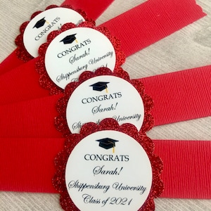 12 Graduation Napkin Rings, Red Napkin Rings, Graduation Cupcake ...