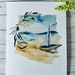 8ct Beach Theme Card Set Watercolor Beach Cards Blank Cards - Etsy