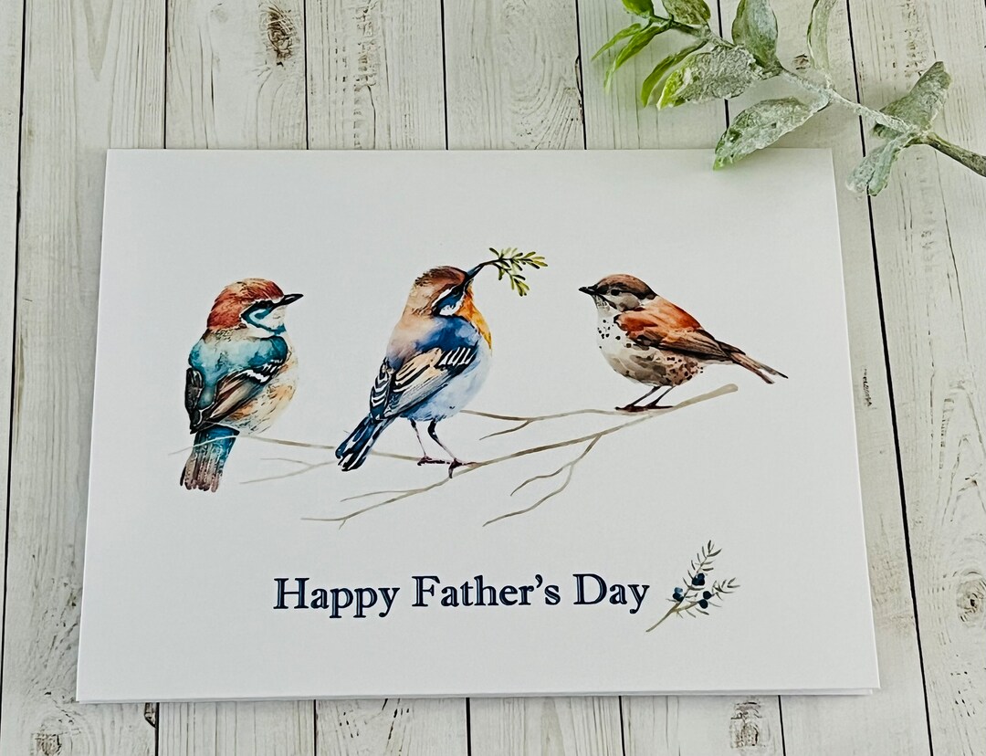 Fathers Day Card With Birds, Fathers Day Card With Bird Theme, Card ...