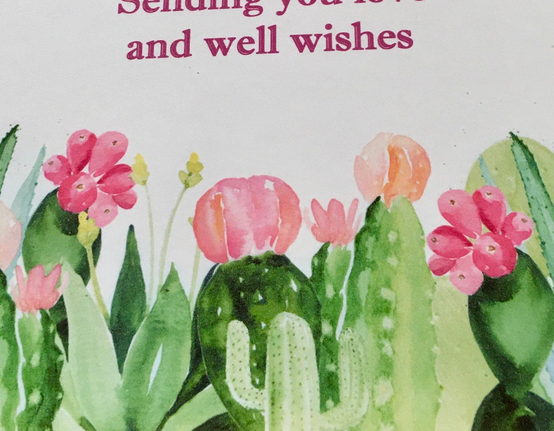 Cactus Thinking of You Card Cactus Get Well Card Watercolor | Etsy