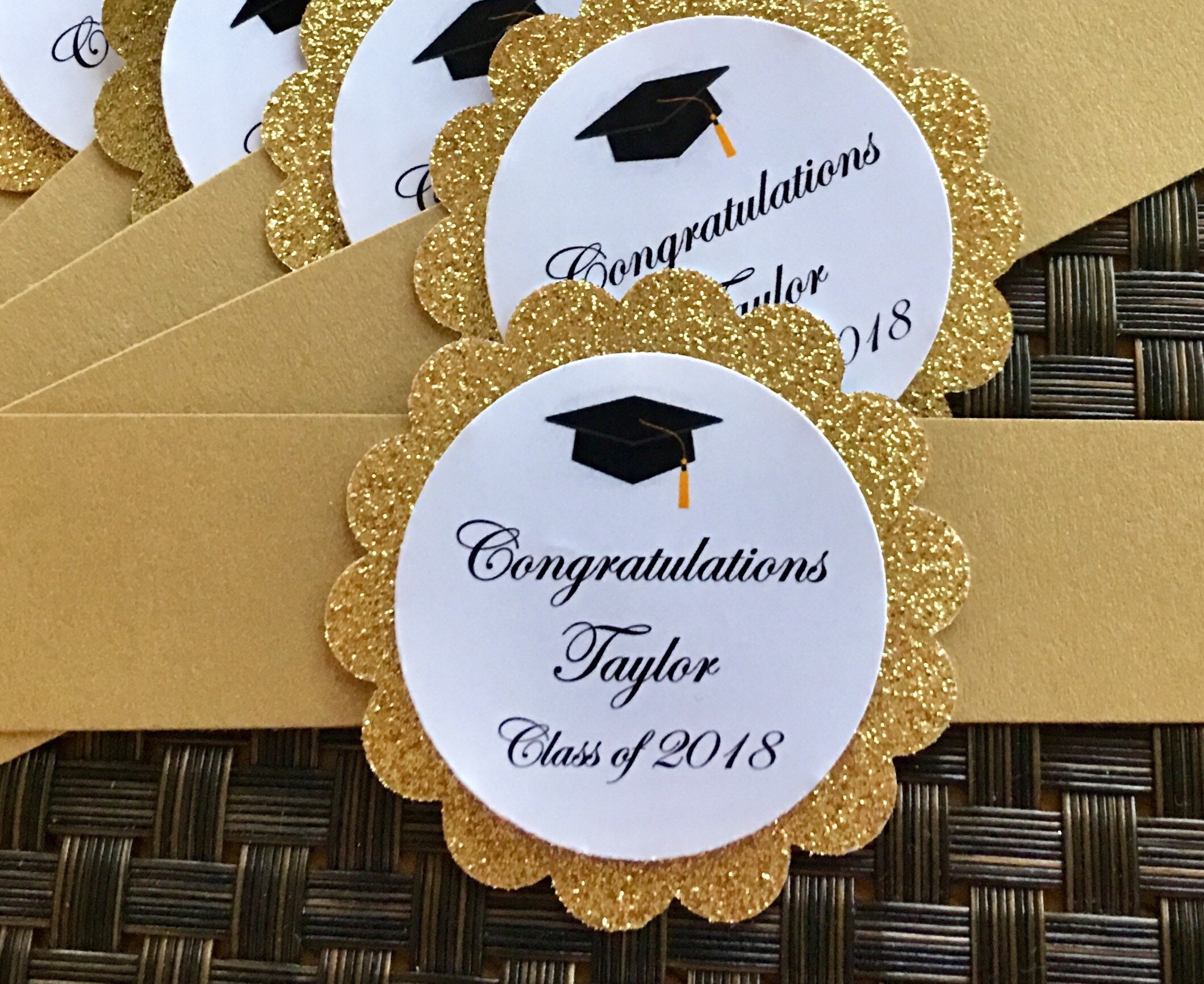 12 Graduation Napkin Rings Silver Glitter Graduation Cupcake | Etsy