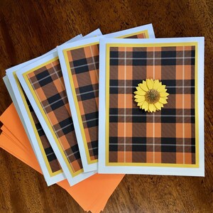 6ct Sunflower Card Set, Fall Notecards, Fall Note Cards, Sunflower Note ...