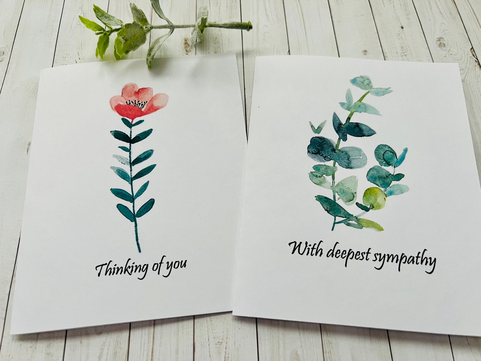 Sympathy Card Set, Watercolor Floral Cards, Encouragement Cards, Single ...