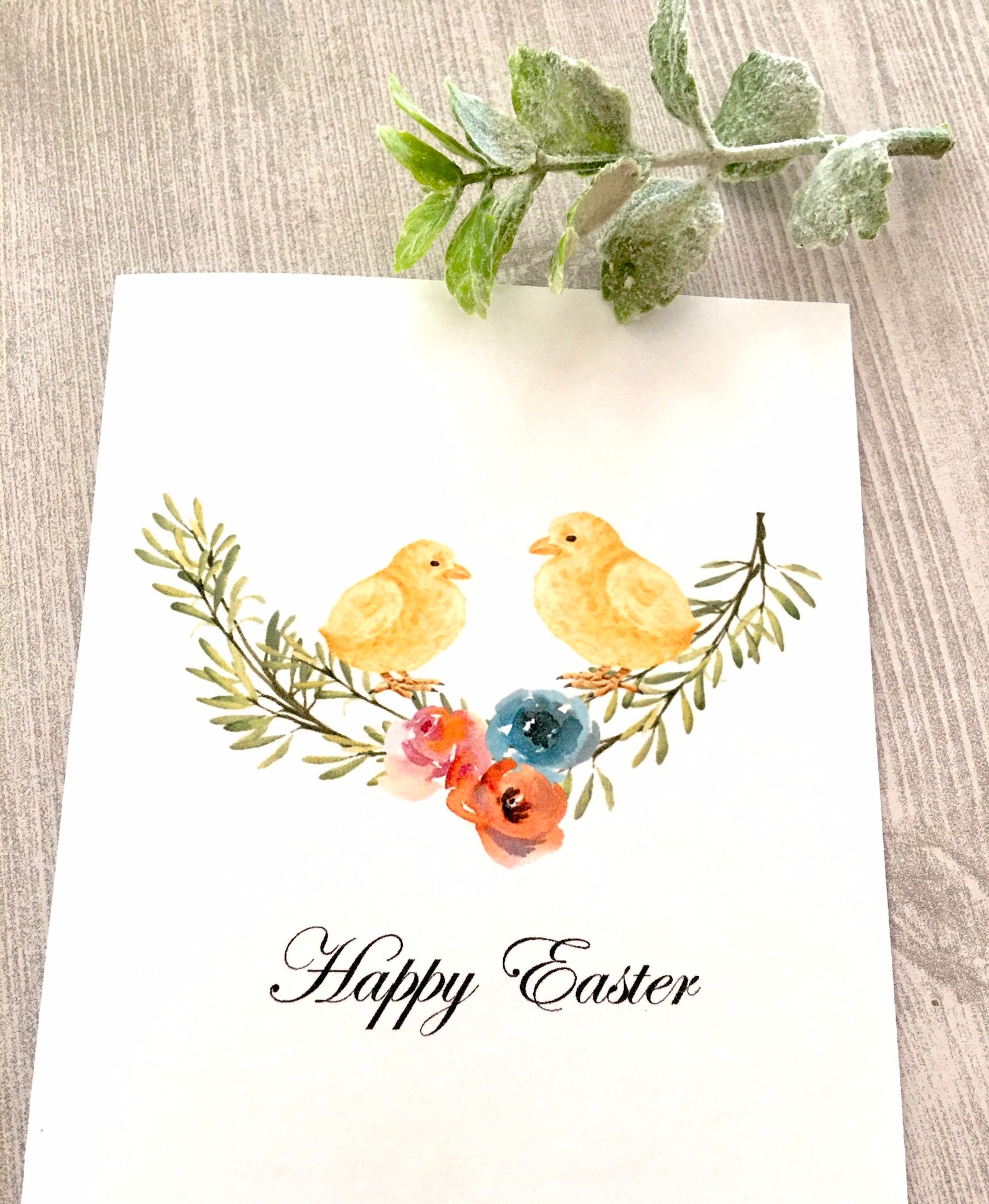 Personalized Easter Cards, Watercolor Easter Card, Easter Chicks and ...