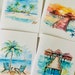 Tropical Card Set, Watercolor Beach Cards, Blank Cards, Beach Note ...