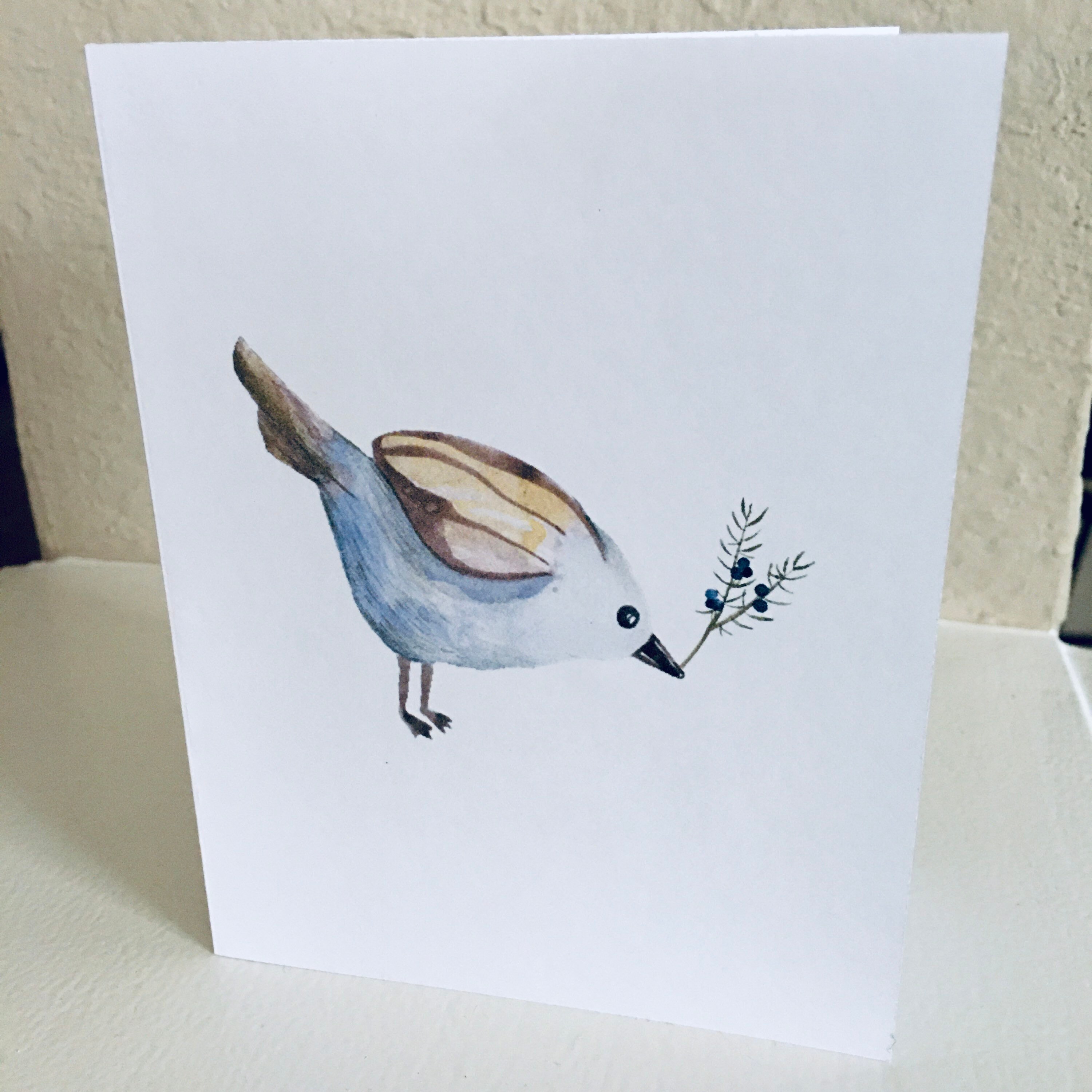 8ct Watercolor Birds Card Assortment, Watercolor Note Cards, Folded ...