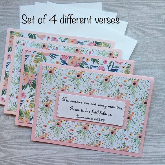 4ct Scripture Card Set Christian Cards Encouragement Cards - Etsy