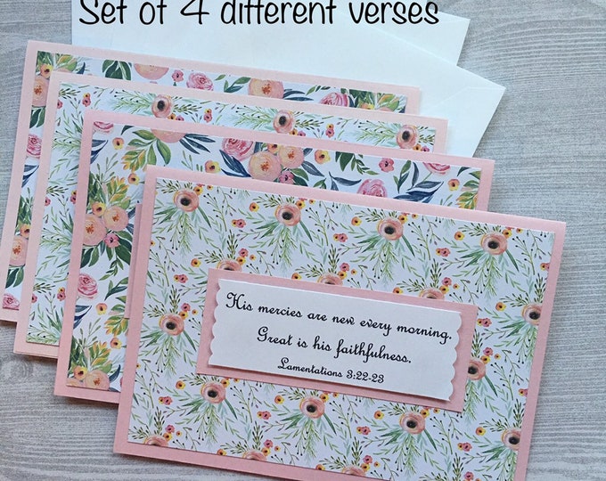 4ct Scripture Card Set, Christian Cards, Encouragement Cards, Get Well ...
