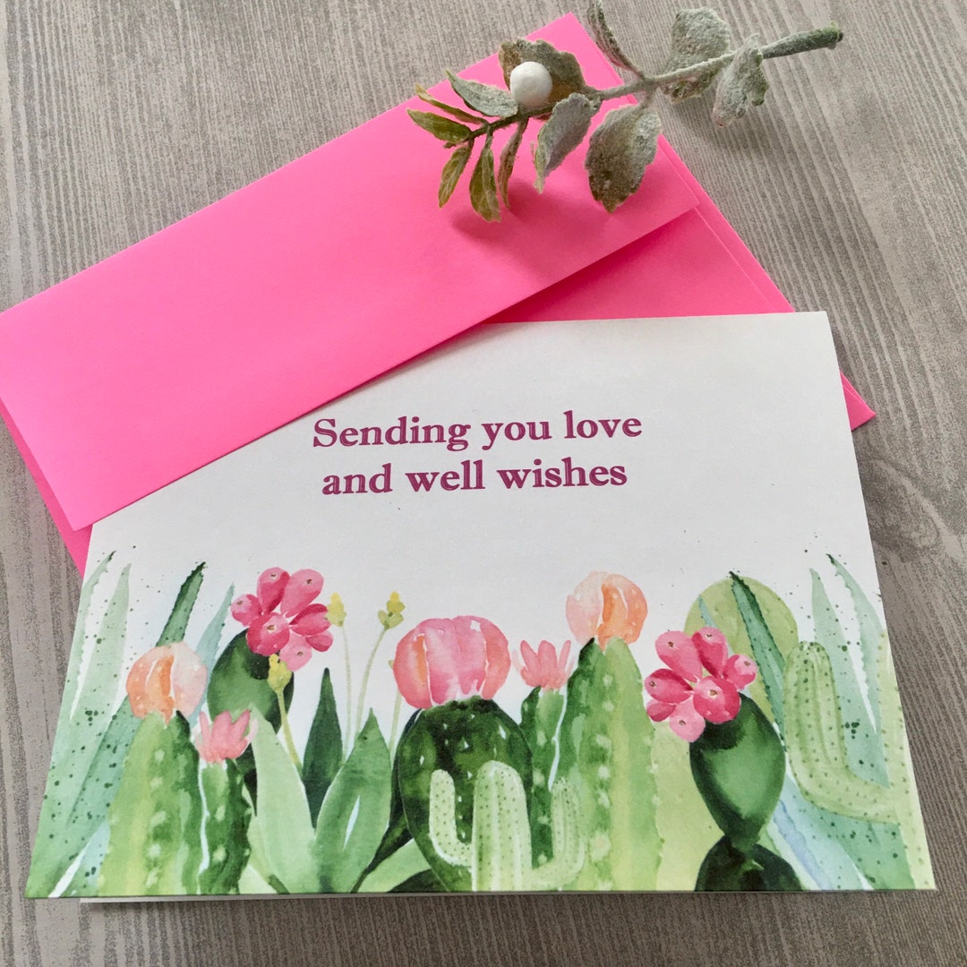 Cactus Thinking of You Card, Cactus Get Well Card, Watercolor Cactus ...