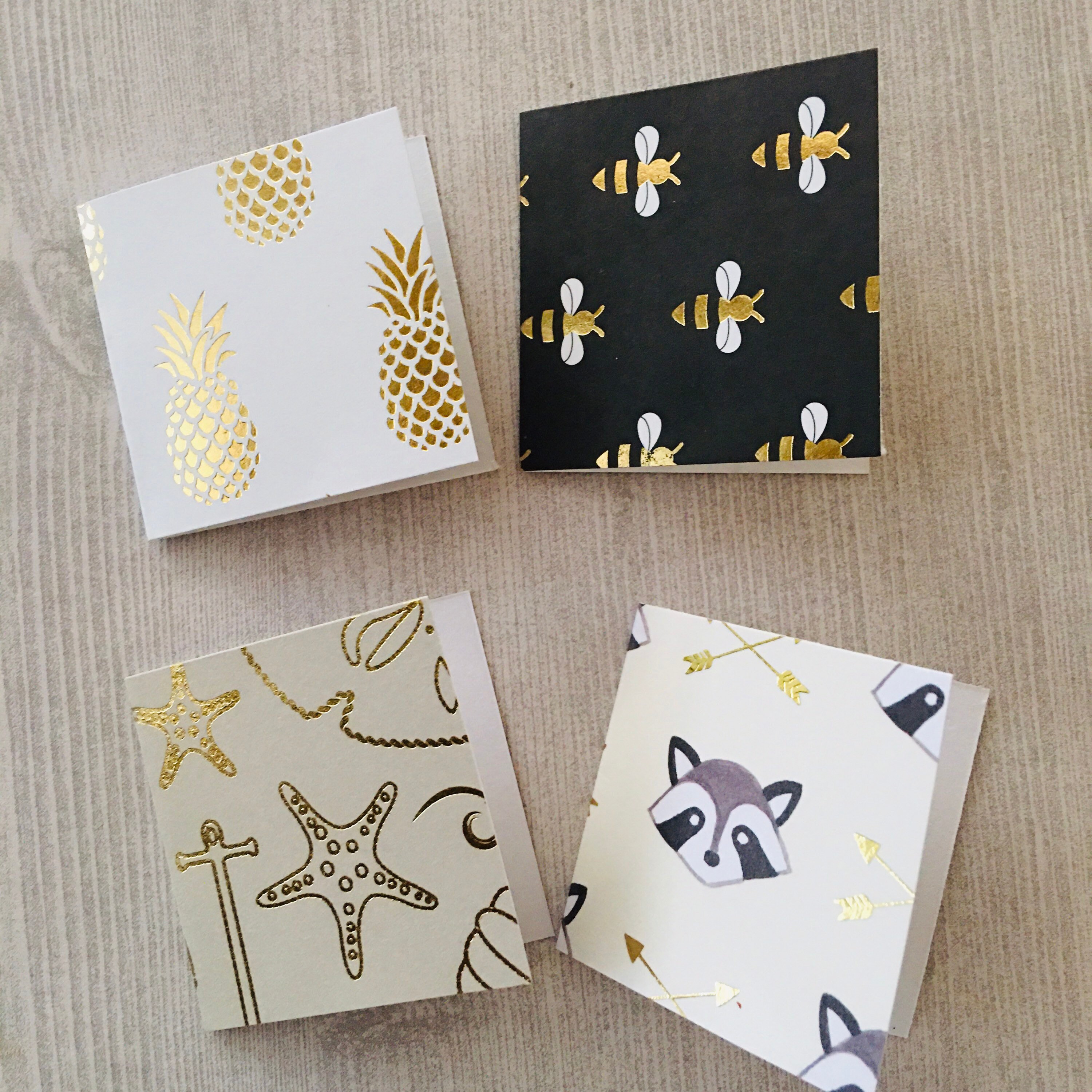 Gold Foil Gift Enclosure Cards, 2x2 Inch Mini Cards, Gift Tags ...