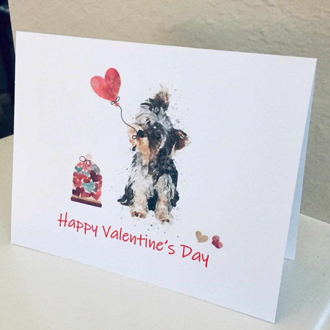 Yorkie Valentine Card Personalized Valentine Card Yorkie - Etsy