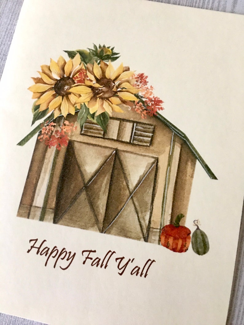 8ct Fall Greeting Card Set Fall Greeting Cards Watercolor | Etsy