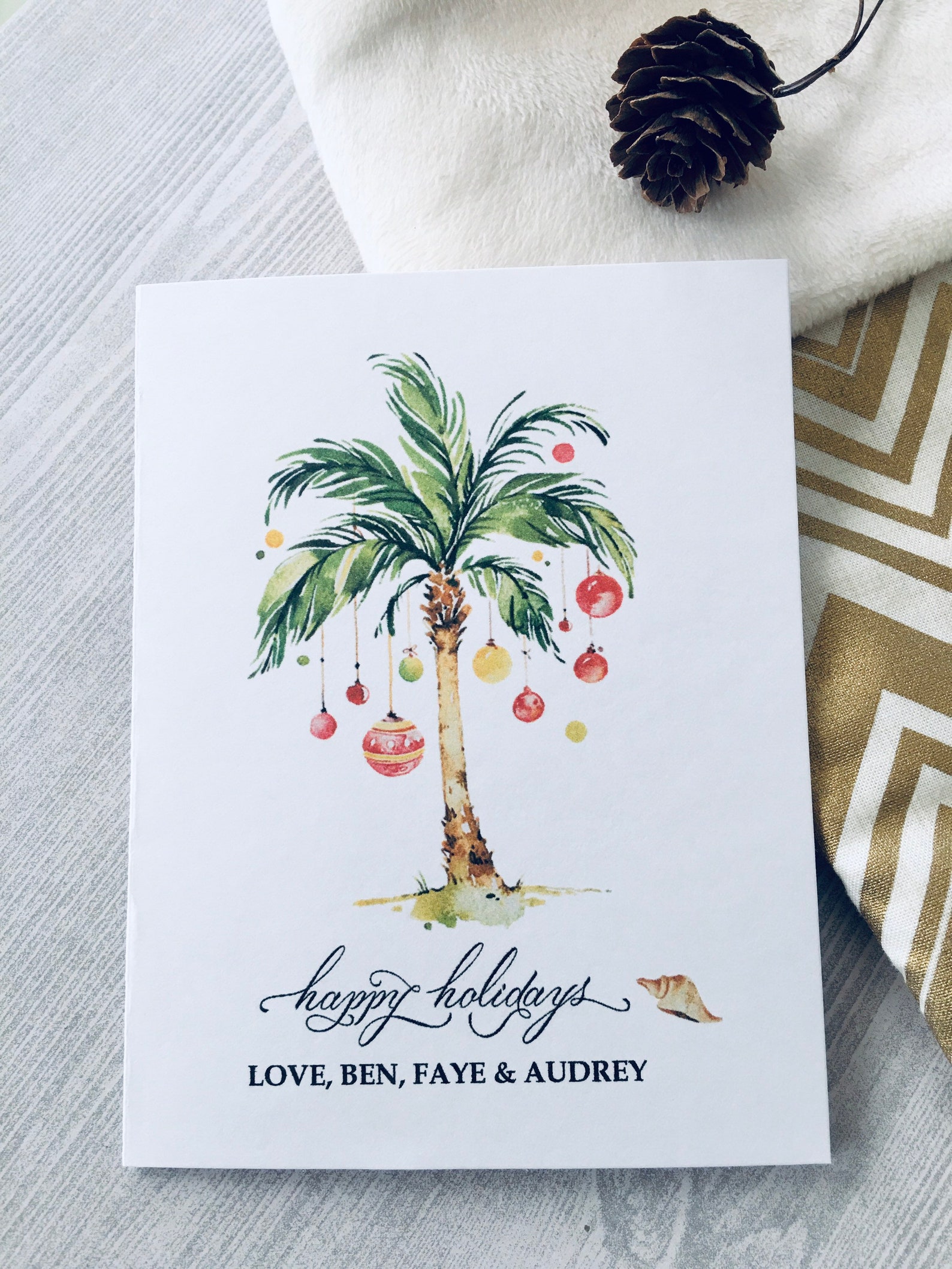 Tropical Christmas Cards Personalized Christmas Cards Palm - Etsy