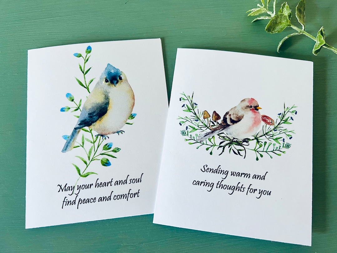 8ct Thinking of You Card Set With Birds, Watercolor Cards, Thinking of ...