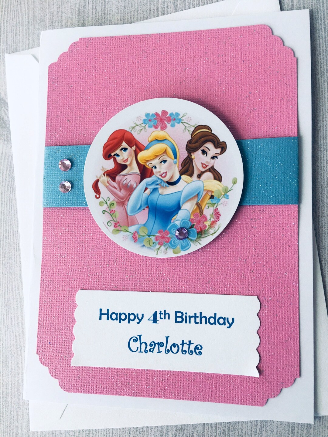Disney Princess Inspired Birthday Card, Free Personalize, Disney ...