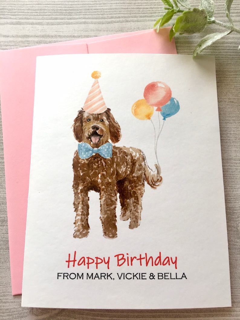 Labradoodle Birthday Card, PERSONALIZED Card, Dog Birthday Card ...