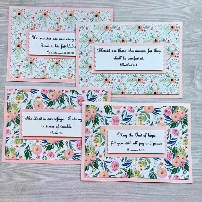 4ct Scripture Card Set Christian Cards Encouragement Cards - Etsy