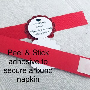 12 Graduation Napkin Rings, Graduation Cupcake Toppers, Customizable ...
