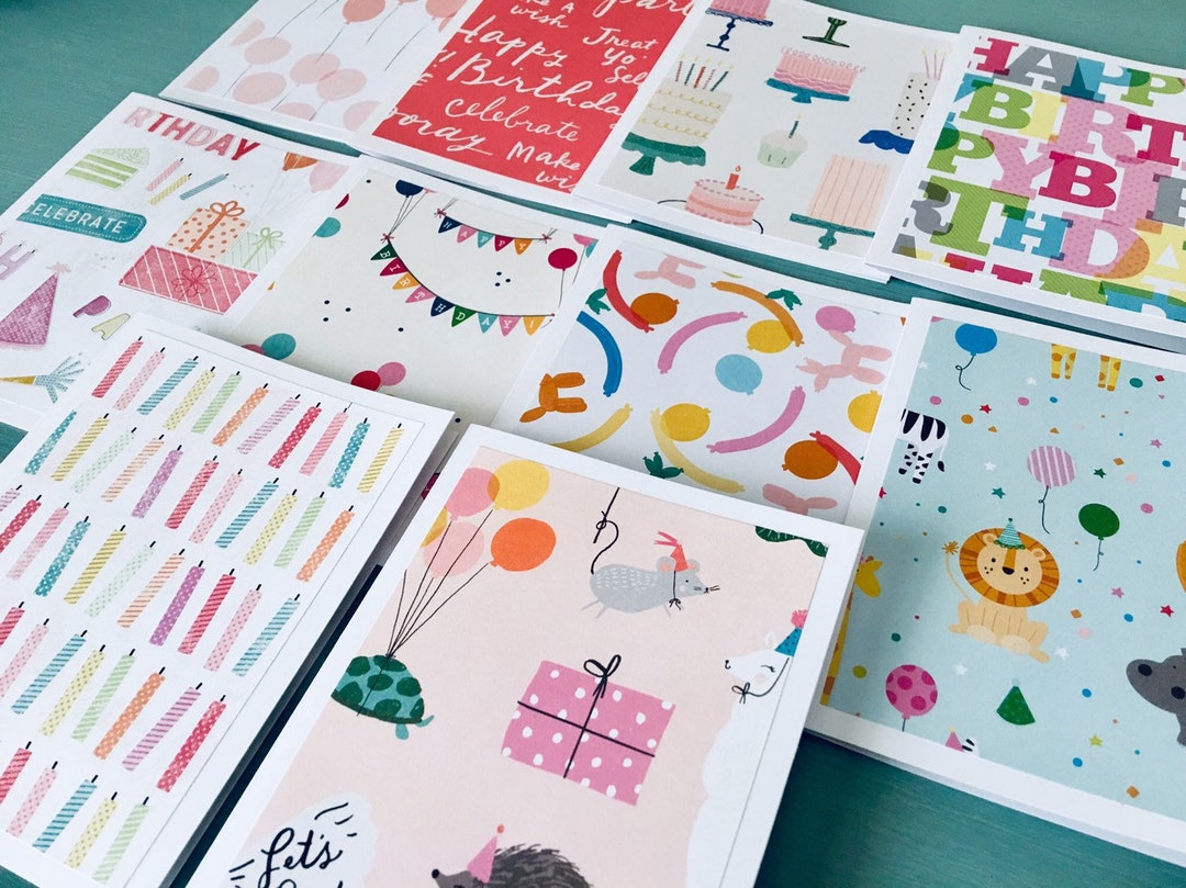 Birthday Card Pack, Set of 10 Handmade Birthday Cards, Assorted Card ...