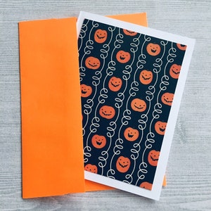 6ct Pumpkins Card Set, Fall Notecards, Jack-o-lantern Cards, Halloween ...