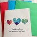 8ct Watercolor Hearts Thank You Cards, Handmade Cards, Personalized ...