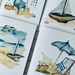 8ct Beach Theme Card Set, Watercolor Beach Cards, Blank Cards, Beach ...