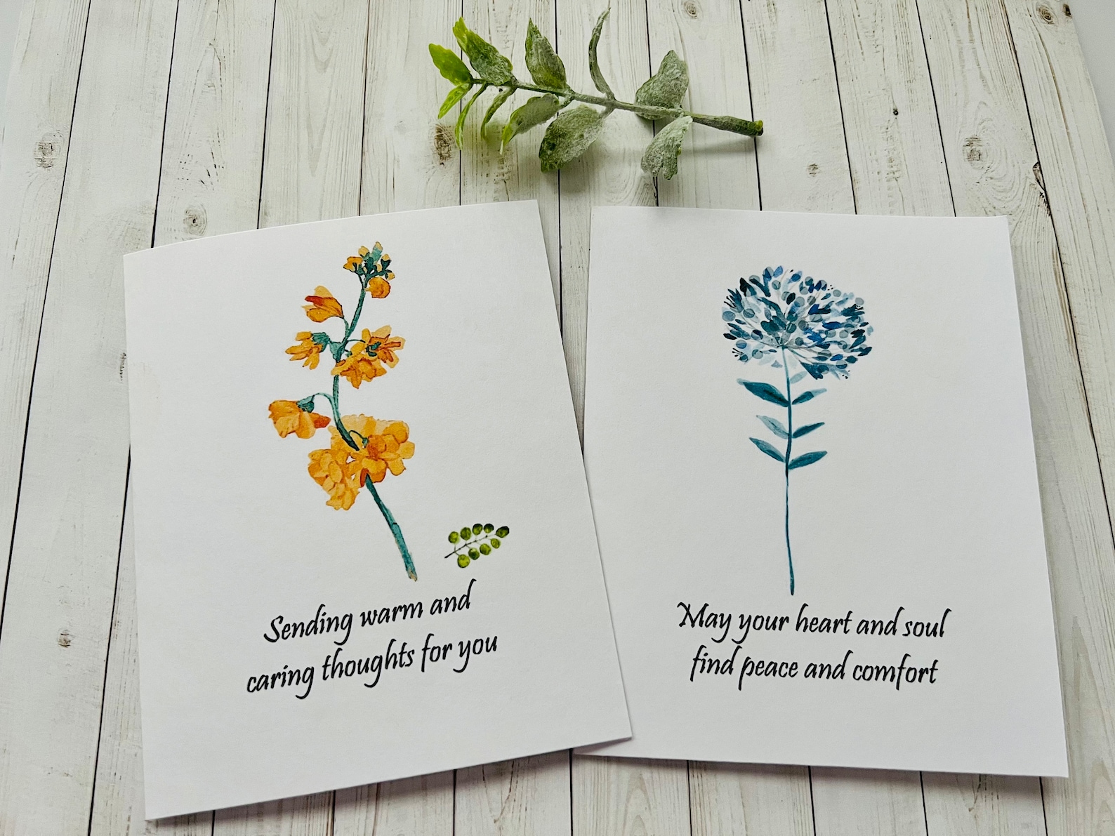 Sympathy Card Set, Watercolor Floral Cards, Encouragement Cards, Single ...