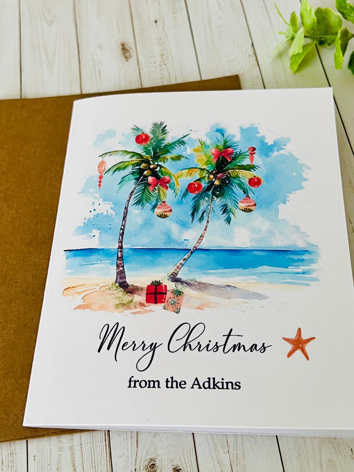 Tropical Christmas Cards, Personalized Christmas Cards, Palm Tree ...