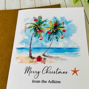 Tropical Christmas Cards, Personalized Christmas Cards, Palm Tree ...