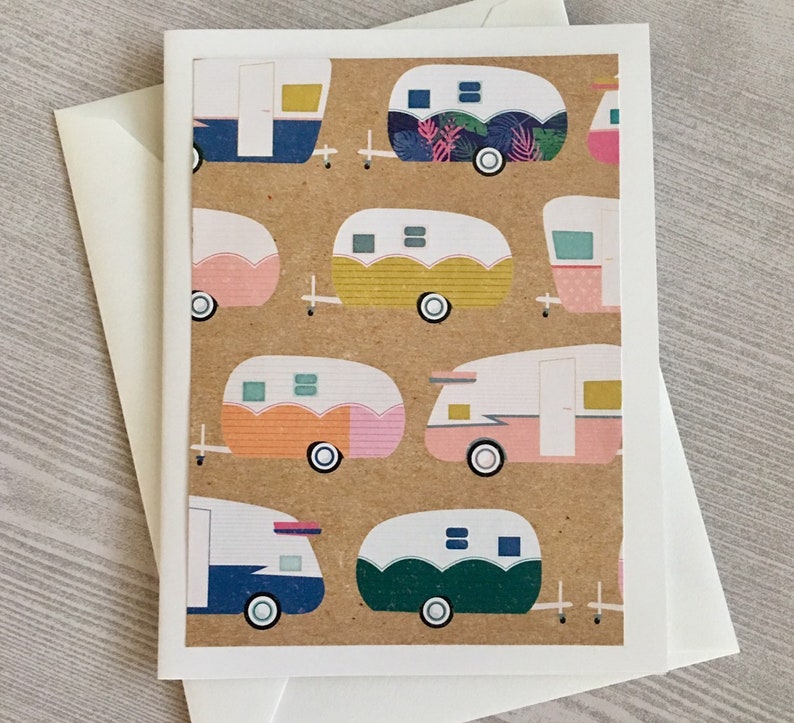 6ct Retro Campers Card Set Camper Cards Blank Cards Camping - Etsy