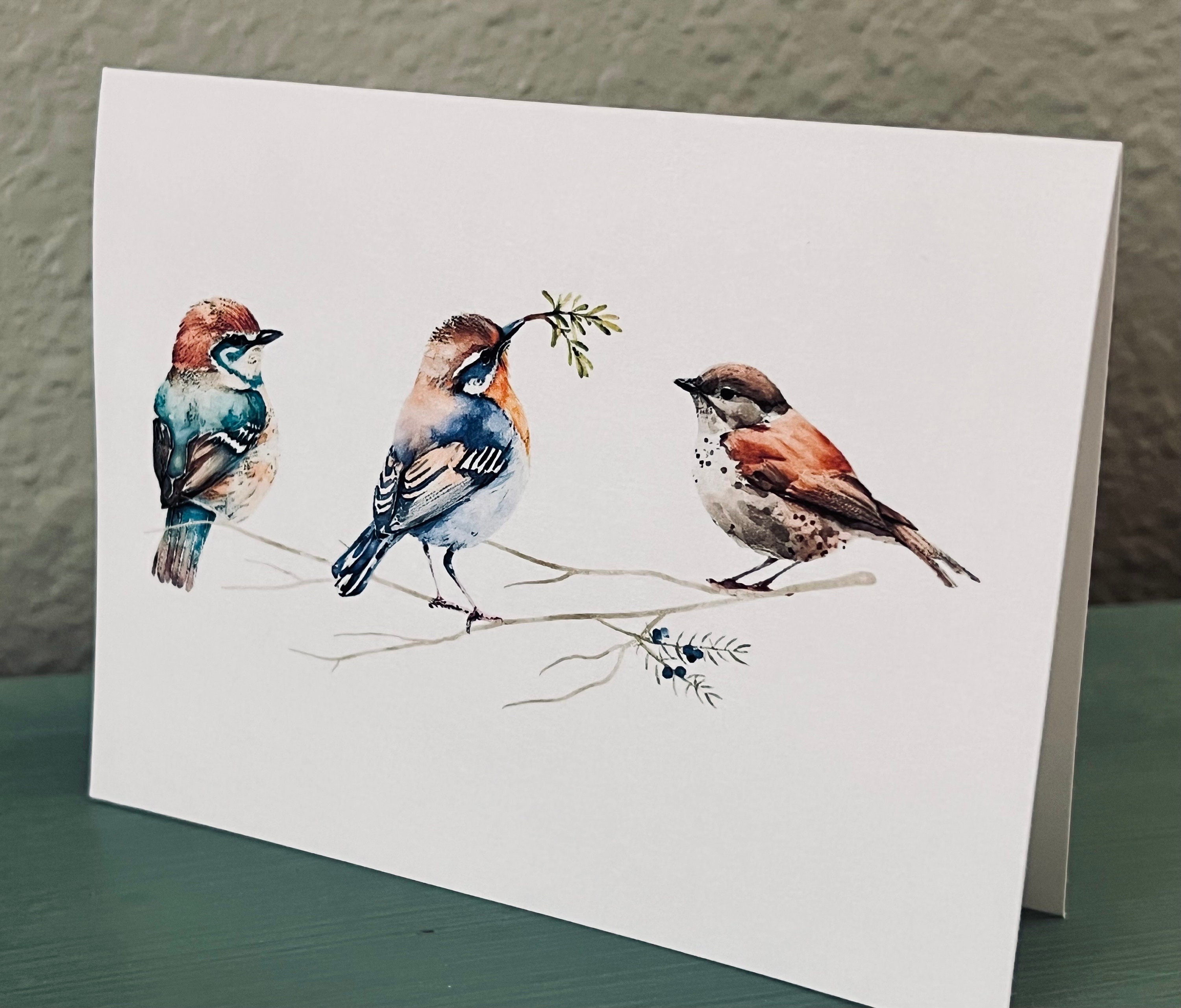 Watercolor Birds Cards Note Cards, Bird Cards, Watercolor Note Cards ...