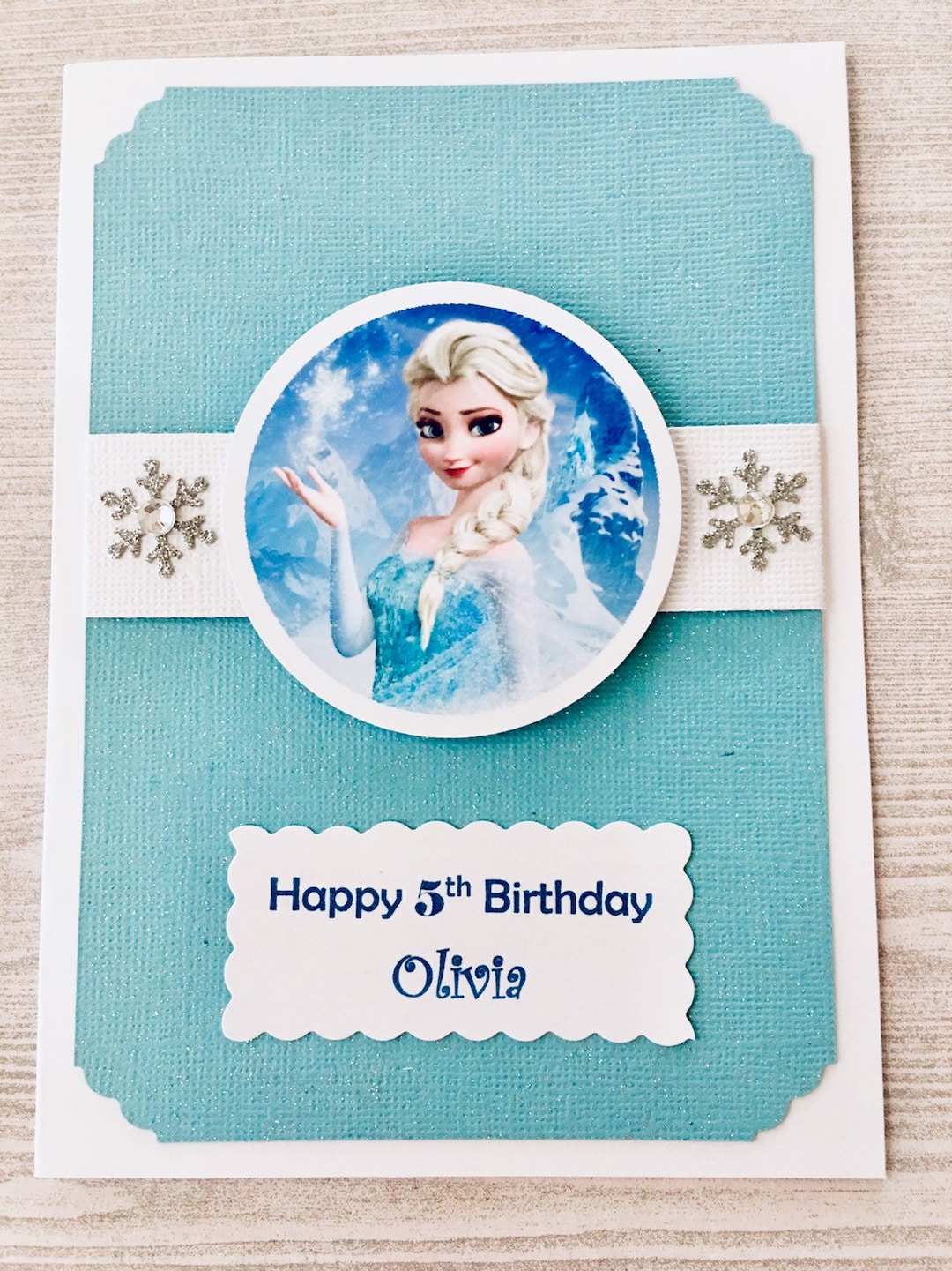 Elsa Inspired Birthday Card, Free Personalize, Frozen Card, Disney ...