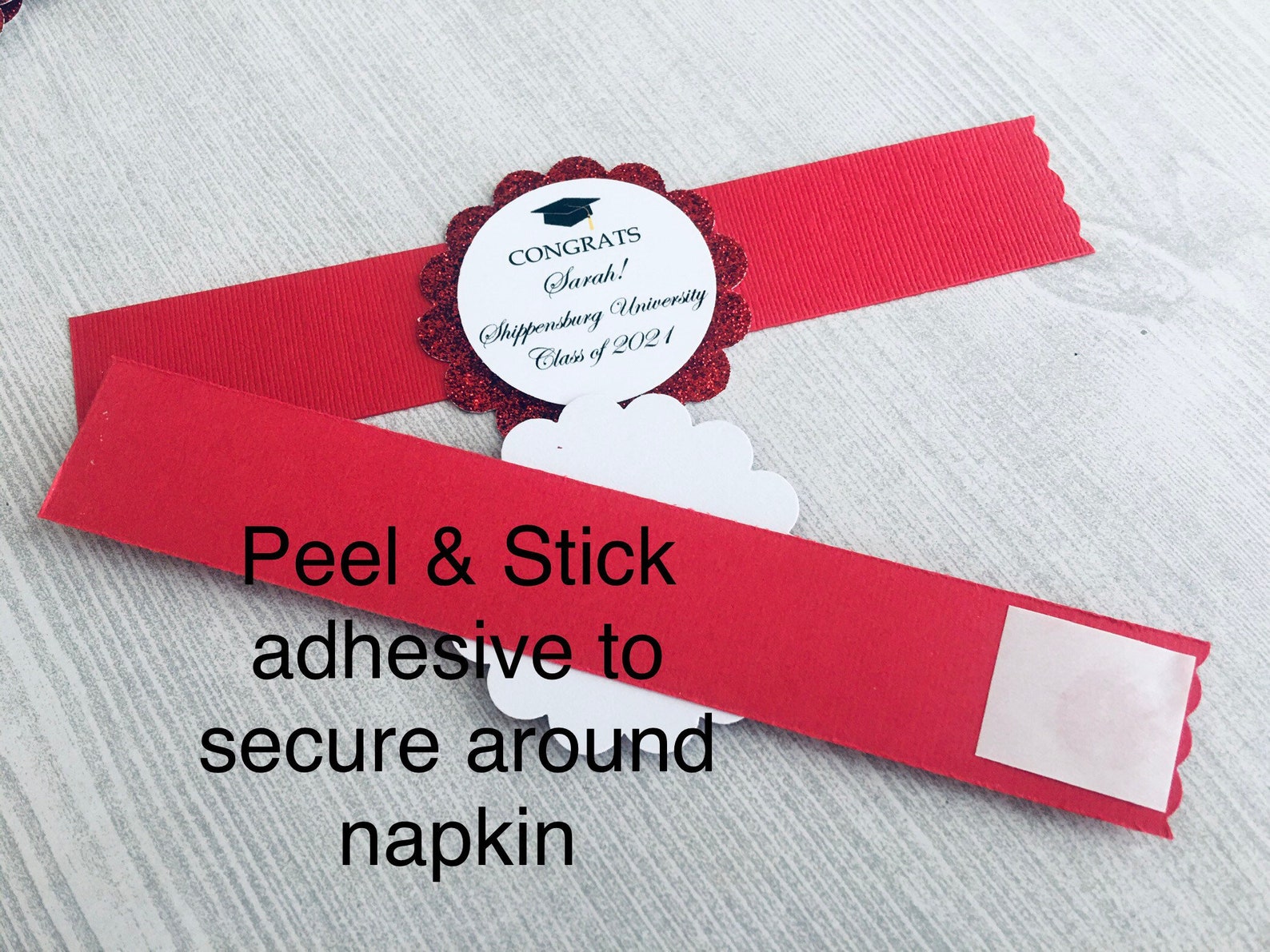 12 Graduation Napkin Rings, Red Napkin Rings, Graduation Cupcake ...