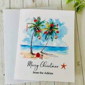 Tropical Christmas Cards, Personalized Christmas Cards, Palm Tree ...