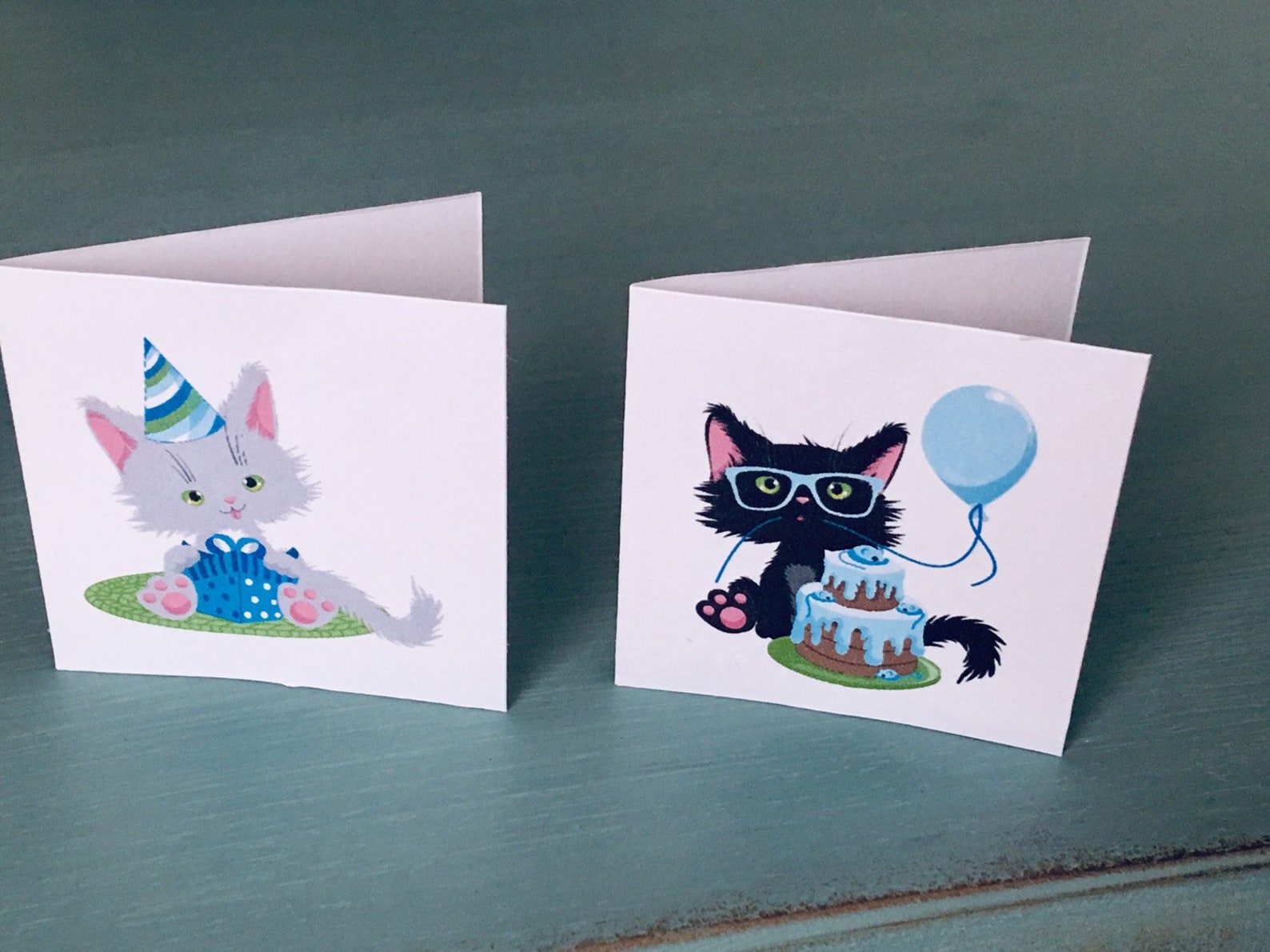 Cat Birthday Cards PERSONALIZED Cat Card for Kids Birthday | Etsy