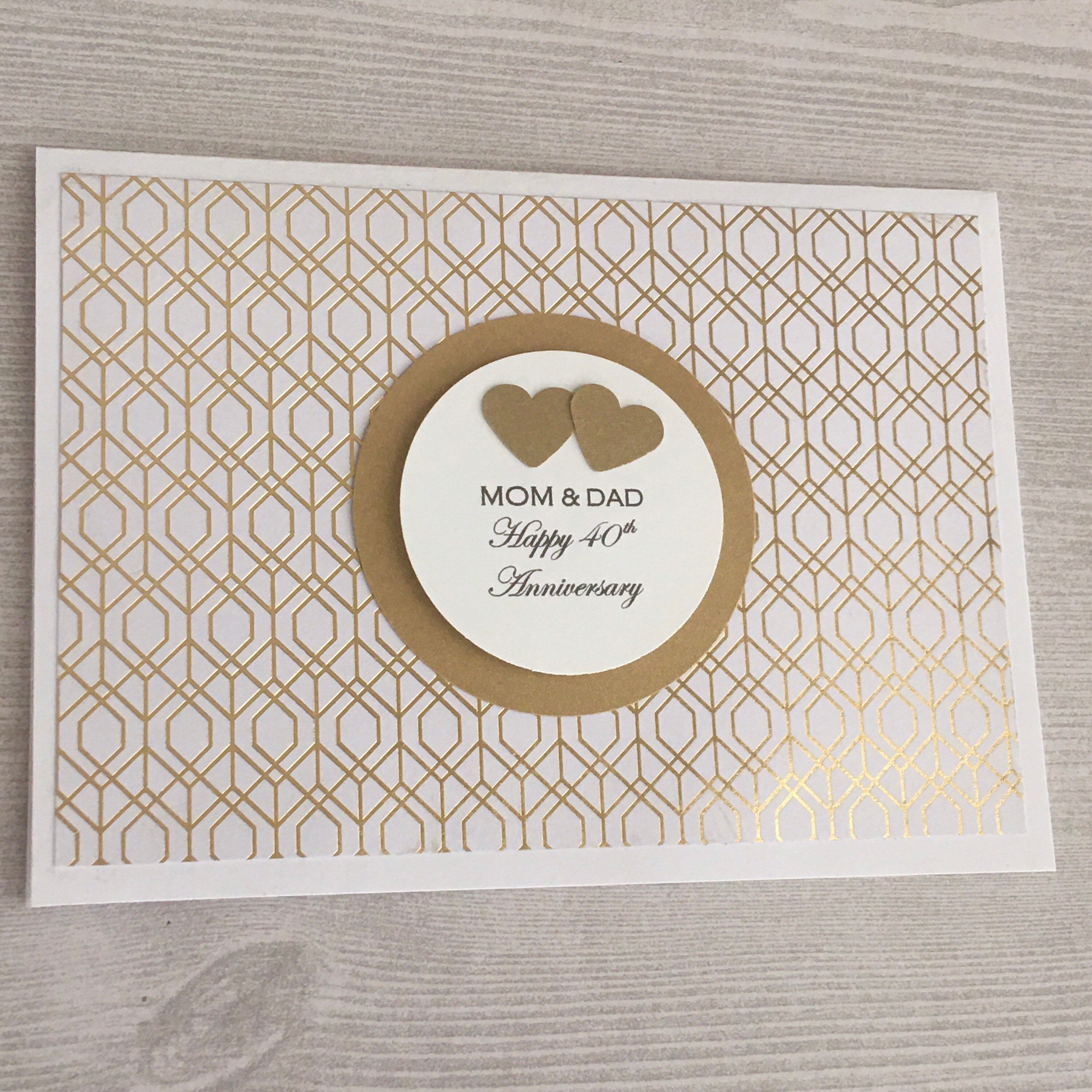 Personalized Anniversary Card, Personalized Wedding Card, Gold Foil ...