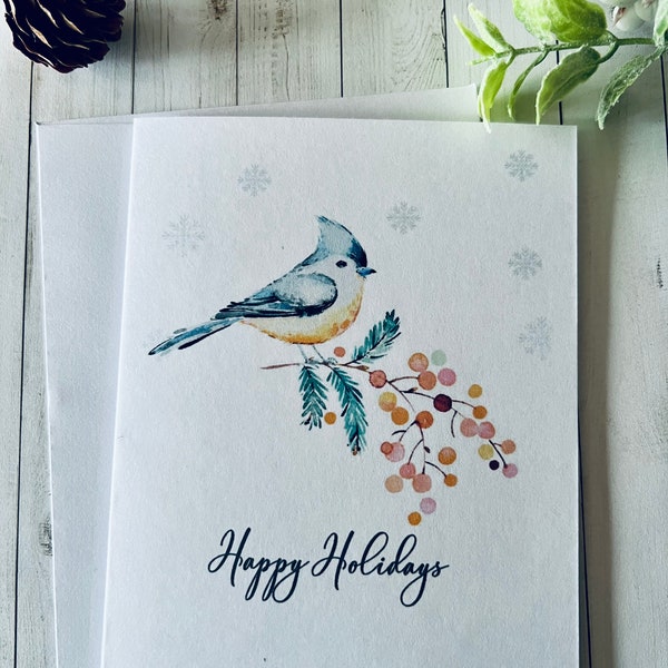 Bird Christmas Card - Etsy