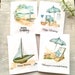 4ct Beach Birthday Card Set, Watercolor Birthday Card Set, Birthday ...